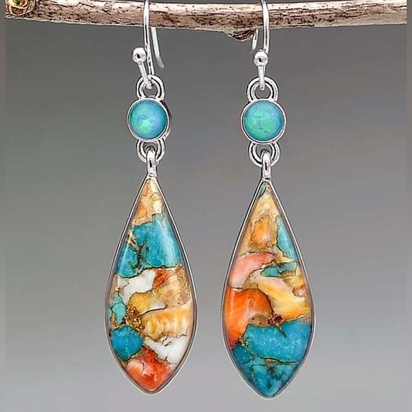 Jewelry | Colorful Marble Drop Dangle Earrings | Poshmark